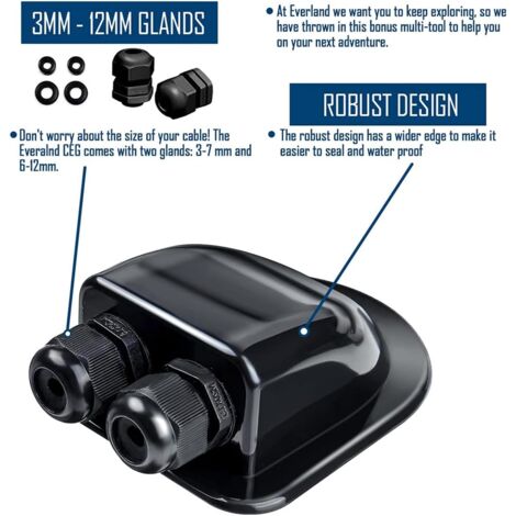 AlwaysH Solar Cable Box Solar Gland Waterproof Double Roof Cable ...