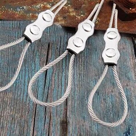 AlwaysH Steel Cable Clips, Rope Clips, Duplex Clips, M3 Double Cable ...