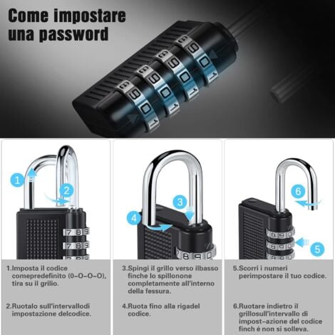 AlwaysH 4 Digit Combination Lock, Number Code Lock, Combination Lock ...