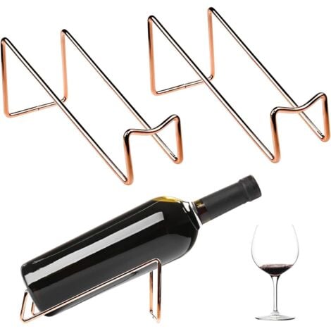 AlwaysH 2-Piece Freestanding Wine Rack, Elegant Bottle Holder, Small ...