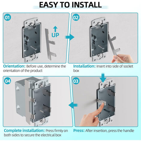 AlwaysH 10 Pack Electrical Box Brackets with F Clips - Grip-Lock Old ...