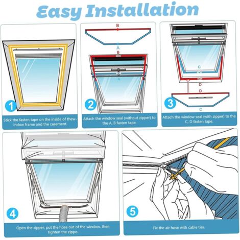 AlwaysH 90.6 Inch Portable Air Conditioner Window Kit with Waterproof ...