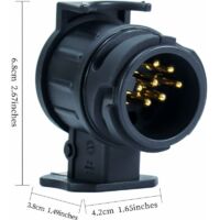 AlwaysH 4pcs，13 To 7 Pin Tow Adapter, Waterproof Tow Bar Tow Plug, 12V ...