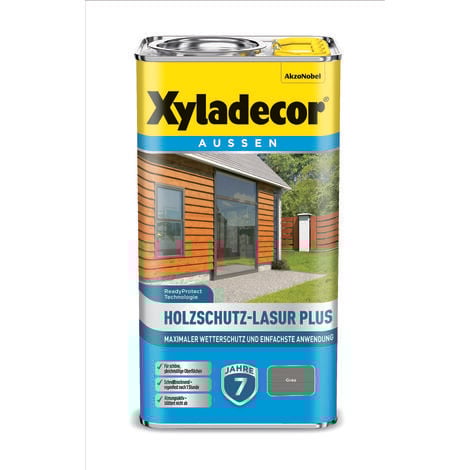 Xyladecor Holzschutz-Lasur Plus, Grau, 4 l