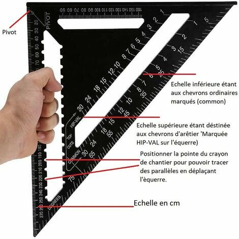 Equerre Menuisier Multifunctions , Metal Aluminium Triangle Règle ...