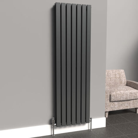 Flat Vertical Radiator - Anthracite Grey - 1600mm x 490mm (Double)