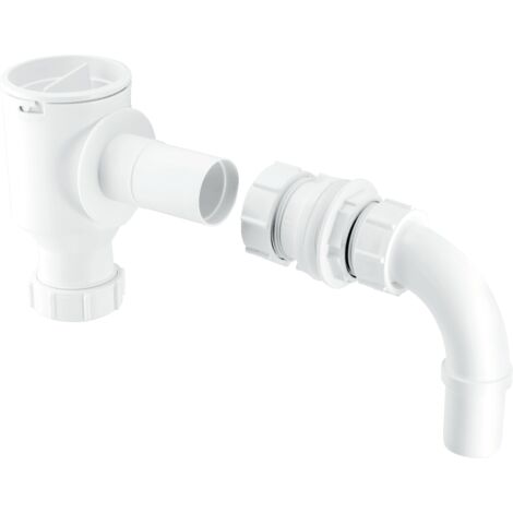 McAlpine R40E 1.25" Complete Screened Tank Overflow Connector - Extended