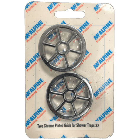 McAlpine CARD-32 Two Chrome Plated Grids For Shower Traps - STWGR-CP x 2