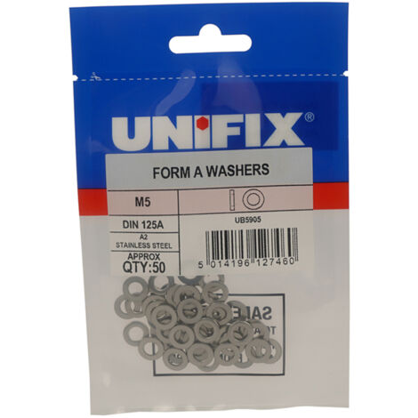 Unifix A2-304 Flat Washers DIN 125 M10 (10.5) - Box of 100
