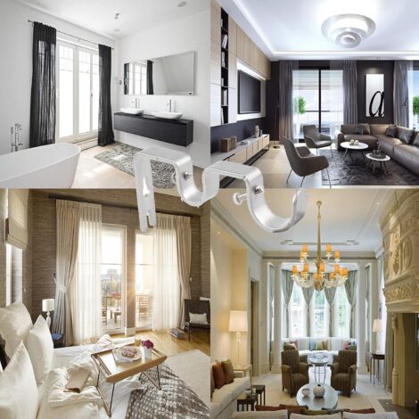 3pcs Supports de Tringle à Rideau, Support Mural Réglable Tringle ...