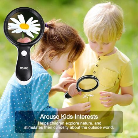 Loupe Eclairante, 10X Loupe de Lecture avec 3 Modes D'éclairage et 18 LED pour La Lecture des ...