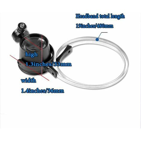 Lunettes Loupe Grossissante avec Éclairage LED 15X Zoom - Casque Loupe ...
