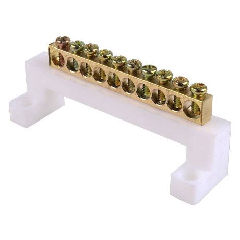 10 Trous Terminal Block, Laiton Bornier de Câblage Electrique, Bornier ...