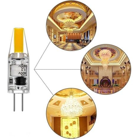G4 LED 220V 3W 2700K blanc chaud 160LM, ampoules en silicone remplacent ...