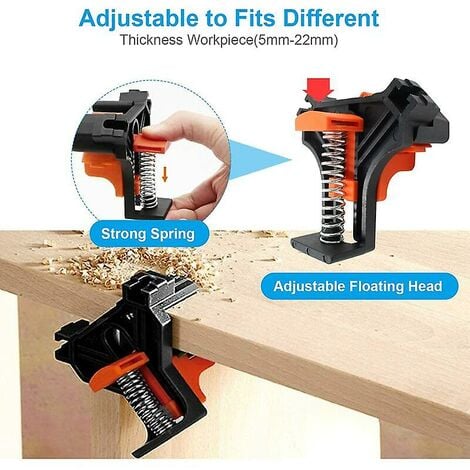 Set of 4 90 Degree Angle Clamps, Right Angle Adjustable Spring Loaded ...