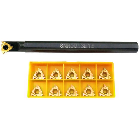SNR0013M16 Support de tournage CNC pour tour à filetage interne + 10 inserts de tournage 16IR ...