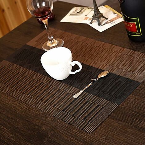 6Pcs Sets de Table Anti-Glissant en PVC Napperon Lavables(45x30cm ...