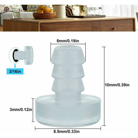 40 PCS Butoir Porte Mural en Silicone Pare-Chocs de Table en Verre avec ...