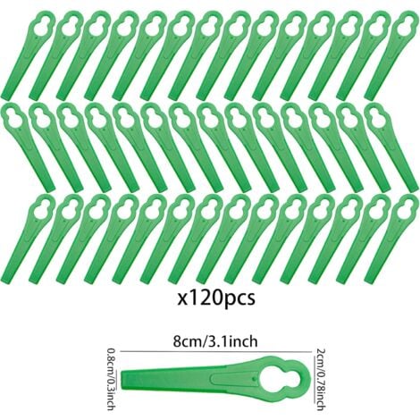 120 pièces Lames de Rechange pour Coupe Bordure,Tondeuse à Gazon en Plastique Lames,Lames de ...