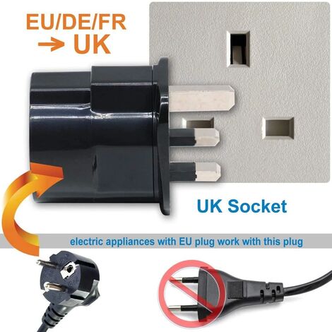 EU vers UK/HK/Singapour/UAE/KSA Adaptateur avec Fusible 13A et ...