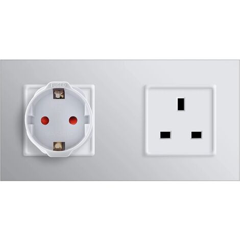 2X Adaptateur Prise Anglaise - Modèle Schuko Type G - Fiche France vers Royaume-Uni - Prise ...
