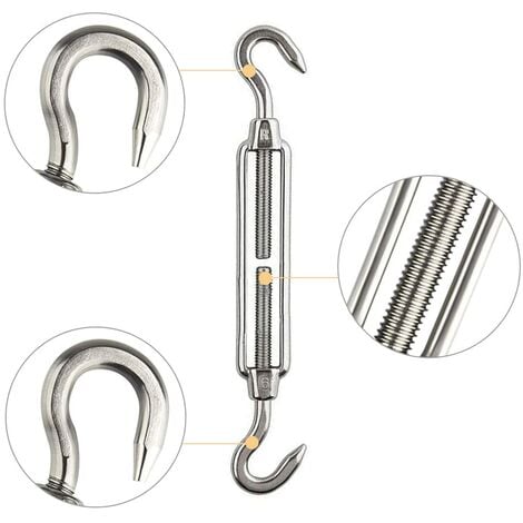 6 Pièces Tendeur Cable M6 Tendeur Cable Inox 304 Réglable Crochet de ...