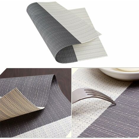 6Pcs Sets de Table Anti-Glissant en PVC Napperon Lavables(45x30cm ...