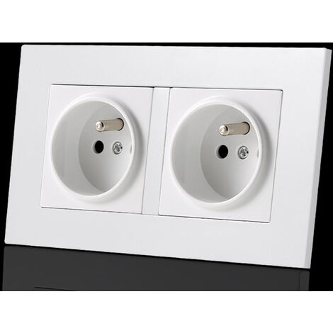 Double prise 2P+T 16A précâblée Blanc NPTERBL