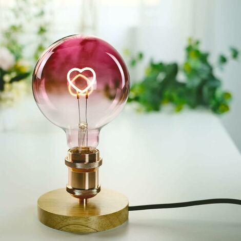 Ampoule Led Grand Globe Edison Ampoule G125 Rose Couleur Coeur Filament ...