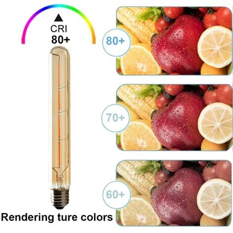 Lot de 5 Ampoules T225 Long Tube, Filament LED Edison, 6W Culot E27 ...