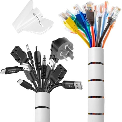 Cache Câble, 28mm3M Réglable Gaine Spirale Câbles Flexible, Protection ...