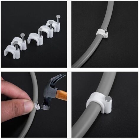 100 Pièces Cavalier Cable Electrique,Fixation Cable Electrique,Attache ...