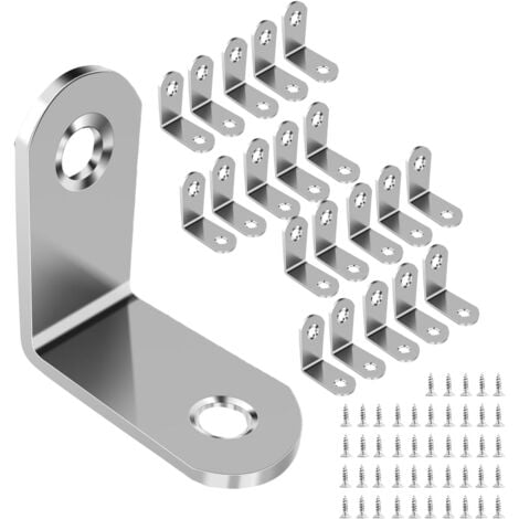 Équerre de Fixation en Métal equerre Inox,Lot de 20 Équerres de ...