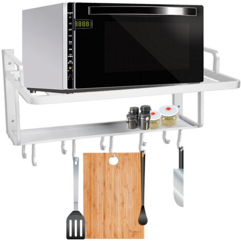 TONYSA Étagère murale pour micro-ondes - 2 couches - En aluminium ...