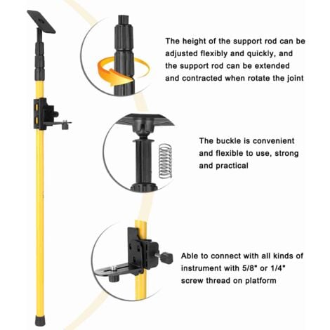 Blurte Trépied de niveau laser, 4 m de hauteur réglable Barre de ...