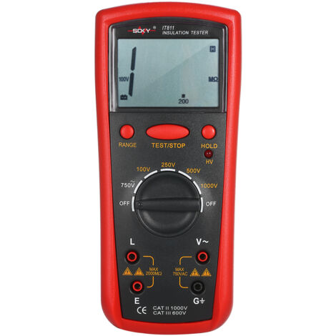 TONYSA Testeur D'isolation,Mégohmmètre, Mégohmmètre Numérique LCD ...