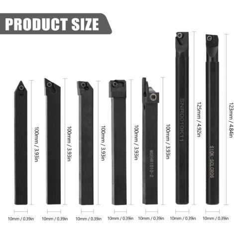 TONYSA 21pcs Porte-Outil De Tournage Tige Tour Set Barre D'Alésage Tournage Kit Tournage en ...