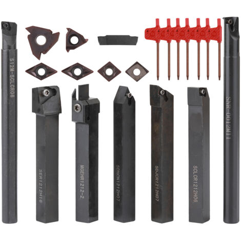 TONYSA Outil de tournage,7 pièces tige de porte-outil en carbure,21 pièces porte-outil de ...