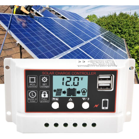 TONYSA Contrôleur de panneau solaire intelligent, double port USB, dispositif de contrôle de ...