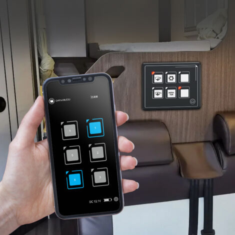 TONYSA Panneau de commande à membrane universel 6P pour voiture avec module de rétroéclairage ...