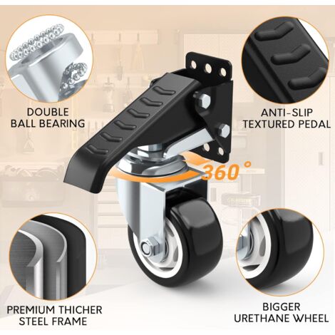 Kit de roulettes d'établi, capacité de 400 kg, roulette d'établi ...