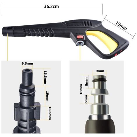 Pistolet à eau haute pression avec pistolet rotatif, compatible avec les nettoyeurs haute ...