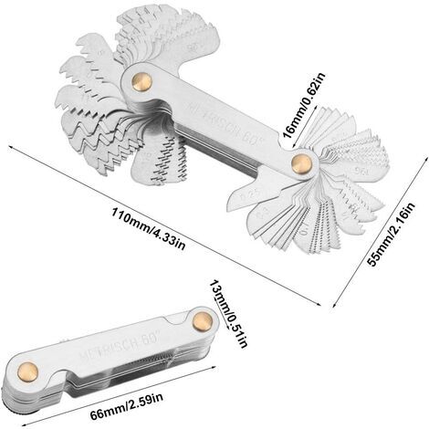 Peigne Filetage, Jauge Filetage métrique 52 Lames Set vis Pas de Fil ...