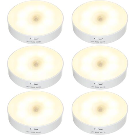 Paquet de 6 veilleuses LED sans fil, lampe de sécurité alimentée par ...