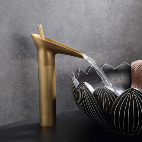 Robinet de lave-mains lavabo rétro entièrement en cuivre avec robinet ...