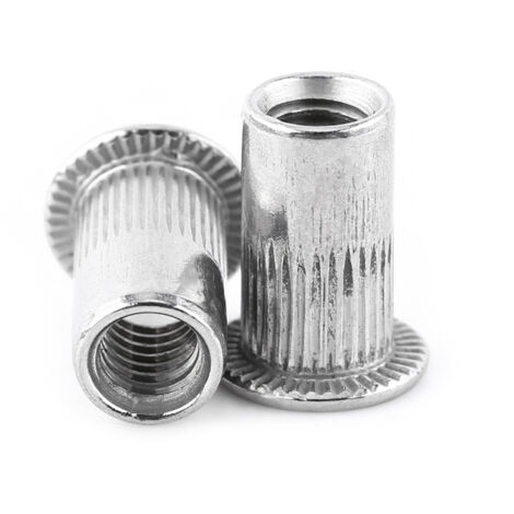 Boulon Écrous à rivets verticaux à tête plate série M3-M8 en acier ...