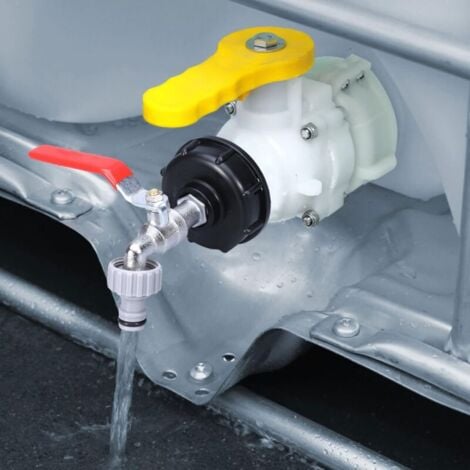 Robinet Cuve 1000L - Avec Adaptateur Robinet Tuyau Arrosage - S60X6 IBC Raccord Robinet ...