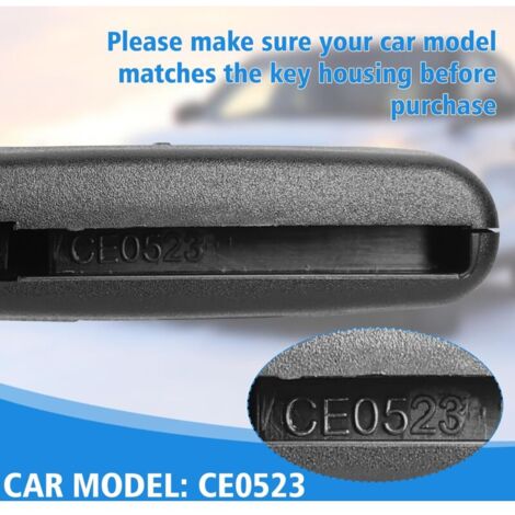 2 Boutons Coque Clé Compatible CE0523 clé à Rabat Pliable pour Peugeot ...