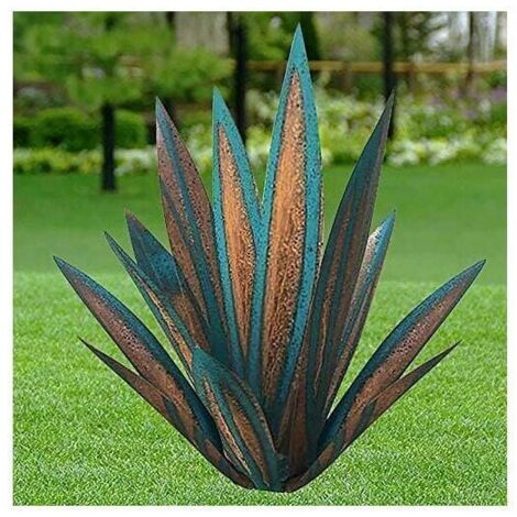 Ikodm – Sculpture en métal plante Agave 65 cm – Statue de jardin ...