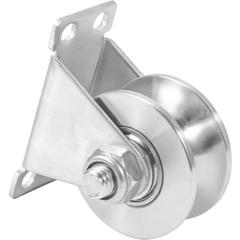 Poulie de renvoi en acier inoxydable - Poulie à rainure en V - Forte capacité de charge - En ...